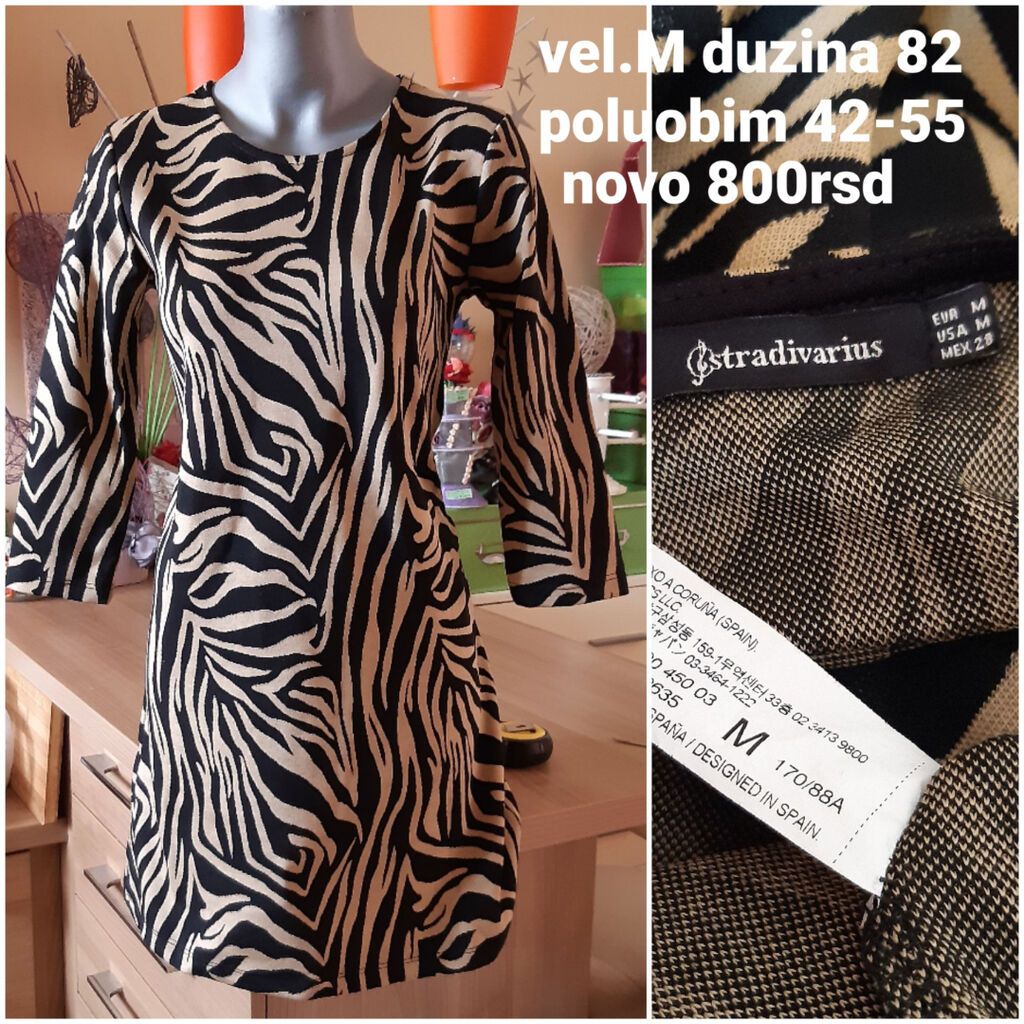 Stradivarius haljina sa animal (zebra) printom - Veličina: M -