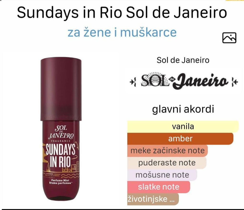 Ovaj proizvod je Sol de Janeiro Sundays in Rio Perfume Mist. Tip