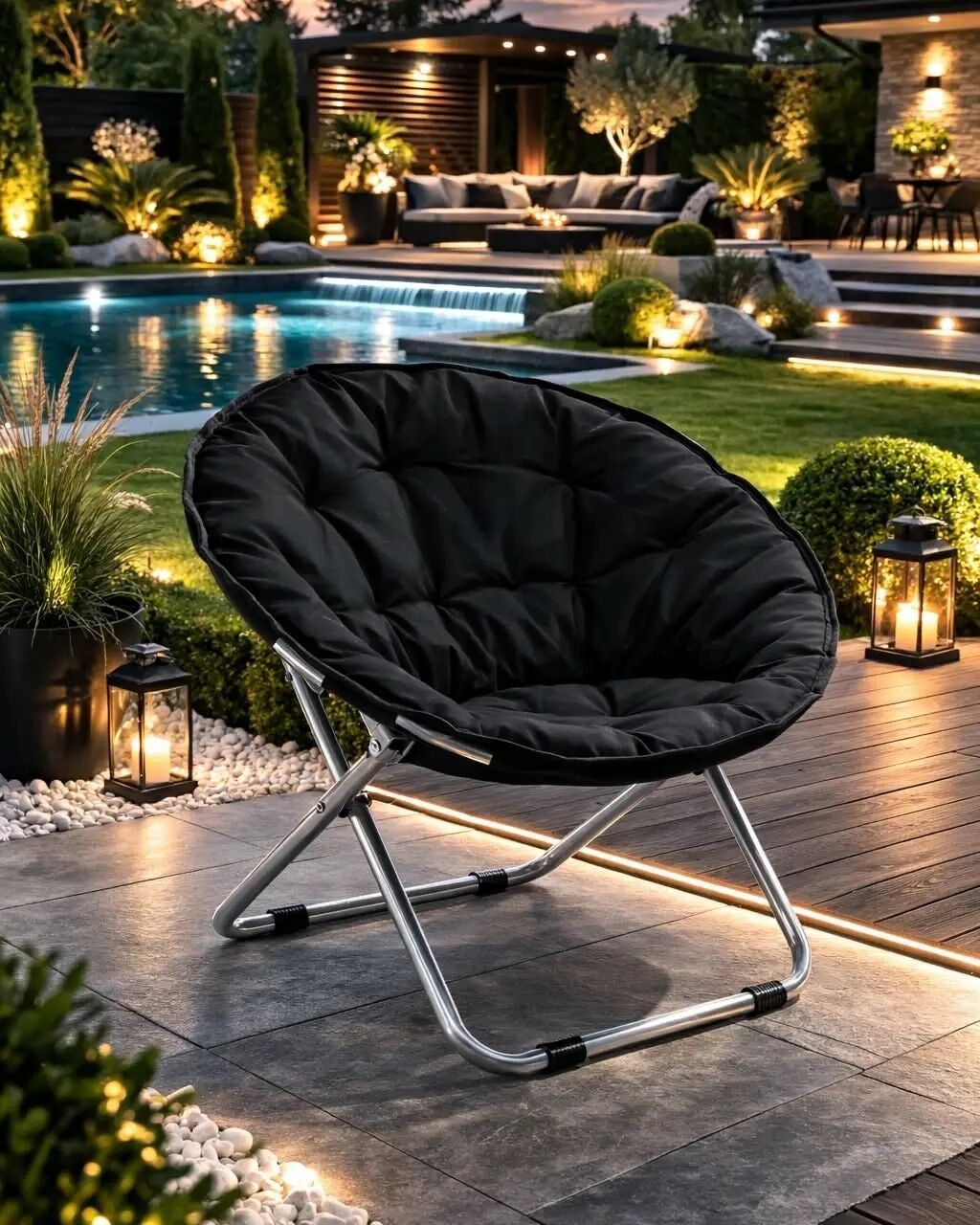Sklopiva lounge stolica “moon chair” za terasu, balkon i dvorište -