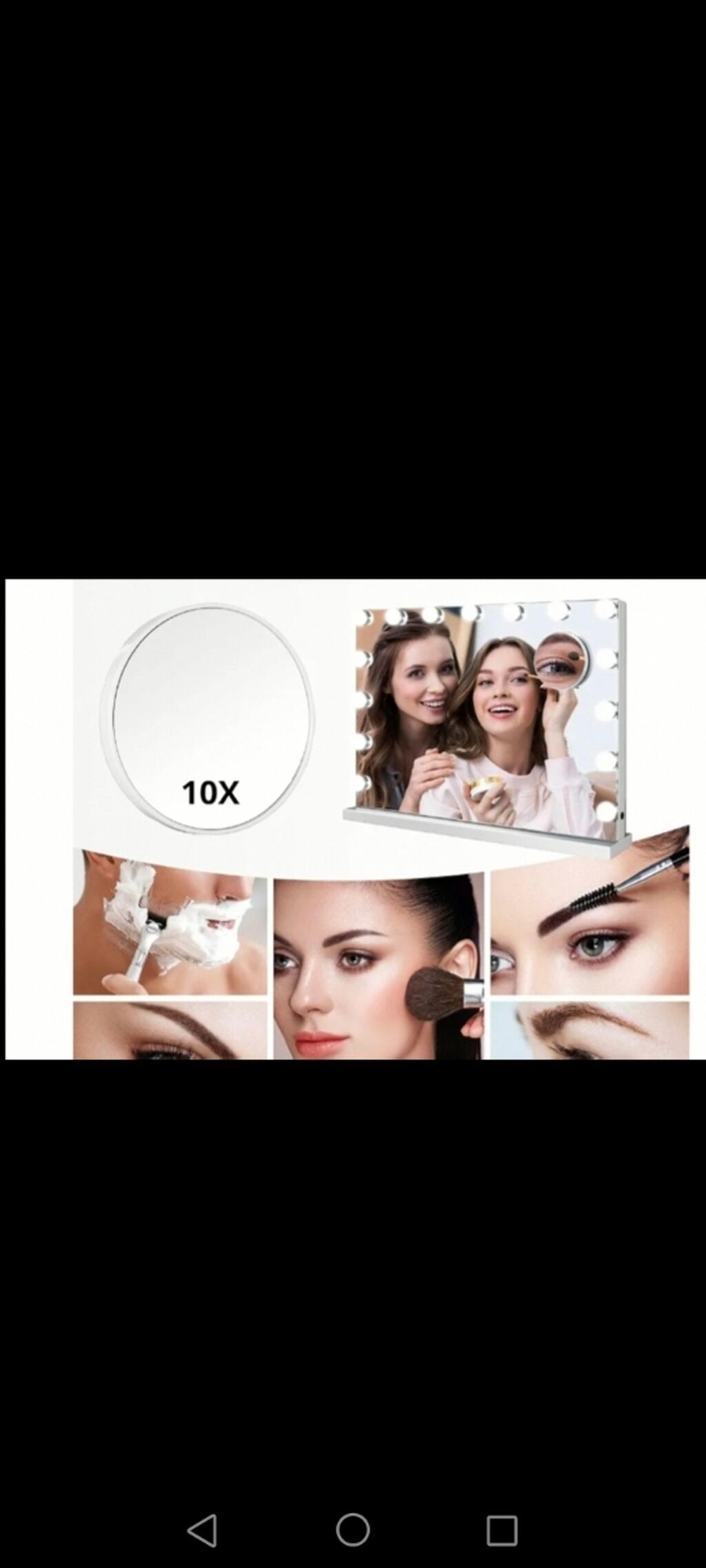 Holivudsko stono ogledalo sa LED sijalicama + odvojivo povećavajuće