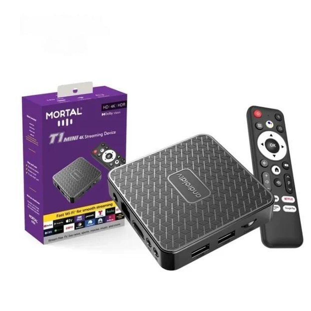 MORTAL T1 Mini Alpha Android 14.0 ATV Smart TV Box NOVO. MORTAL T1