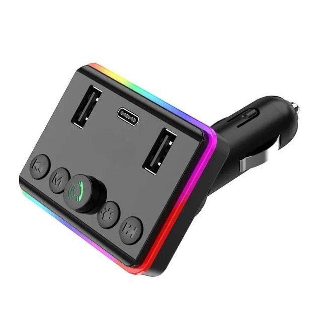 Bluetooth FM transmiter M-50 MP3 3.1A RGB NOVO. Opis proizvoda