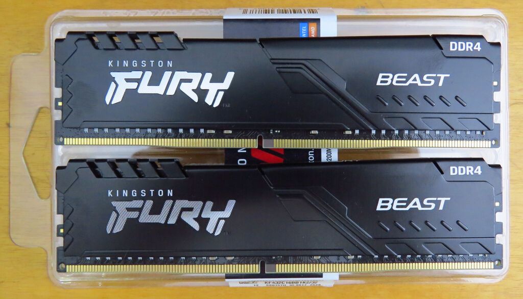 NOV Kingston Fury Beast Black 32GB Kit 2x 16GB DDR4 3200MHz