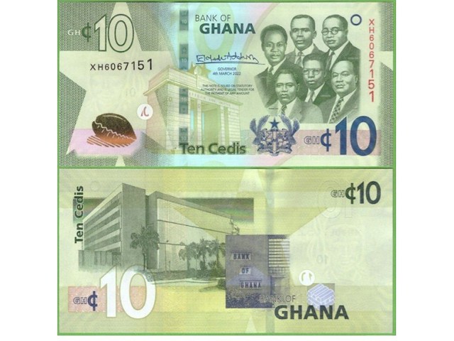 GHANA Gana 10 cedis 2022 UNC