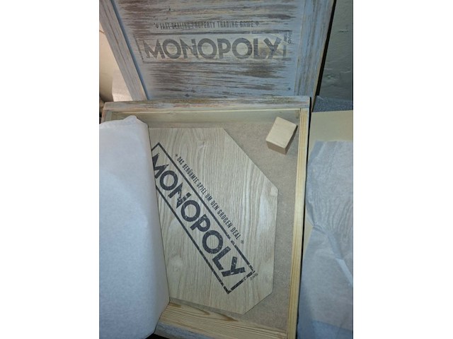 Drveni monopoly premium set u kutiji kompletan