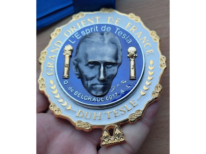 Nikola Tesla Grand Orient France medalja Masoni