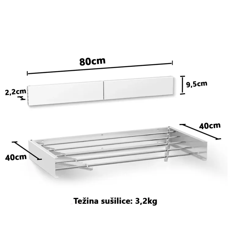 SuperHome Sklopiva Sušilica za Veš WS-D4-80
