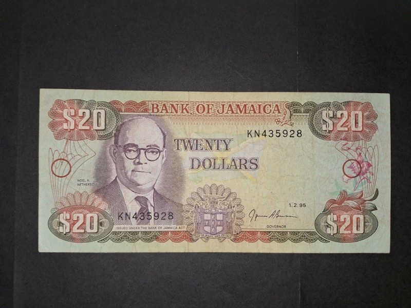 Jamajka 20 dolara 1995.
