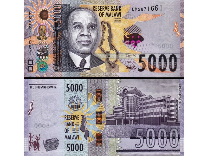 MALAWI Malavi 5000 Kwacha 2024 UNC, P-71