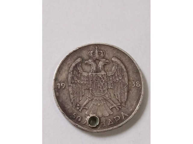 50 Dinara 1938.g - Kraljevina Jugoslavija - Srebro