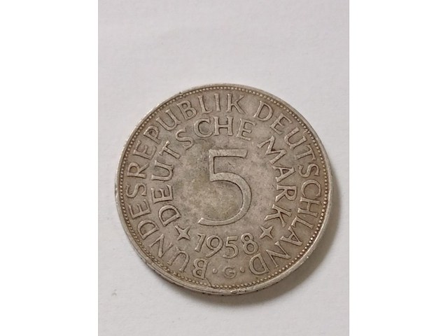 5 Maraka 1958.g - G - Nemačka - Srebro -