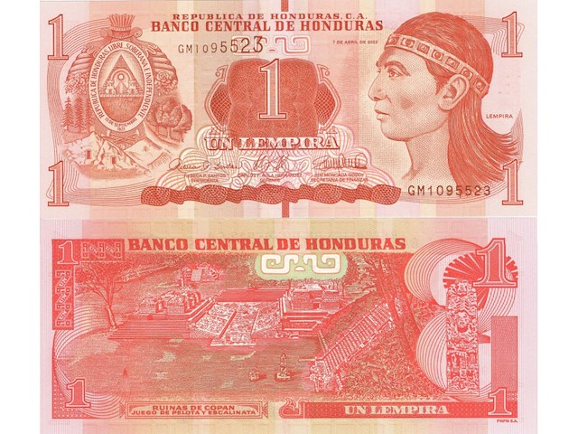HONDURAS 1 Lempira 2016-2022 UNC, P-96