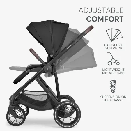 Kikkaboo kolica chiara 3in1 set sa I-size autosedištem I tvrdom korpom black ( kkb11260 )