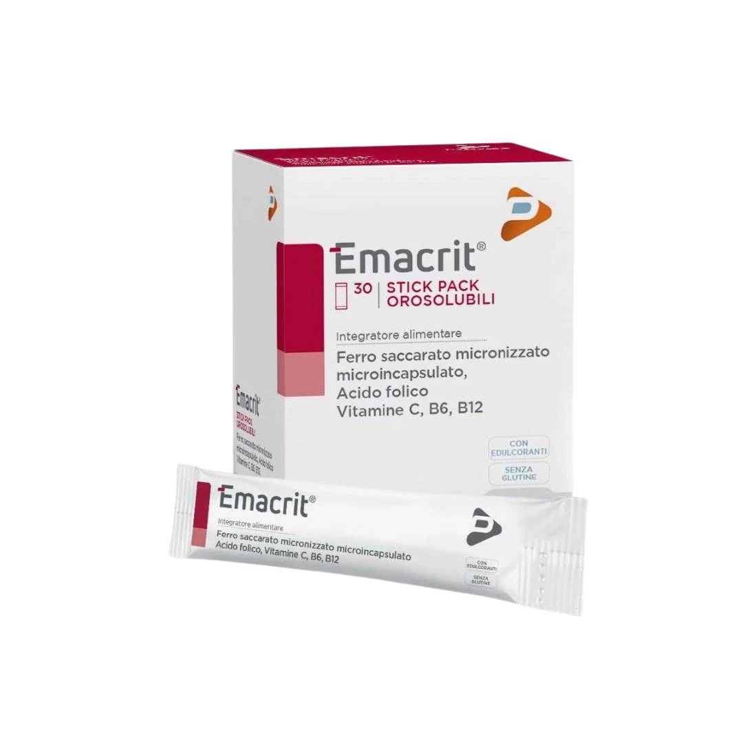 Emacrit® Direkt za Anemiju, Nedostatak Gvožđa i Smanjenje Umora 30 Kesica