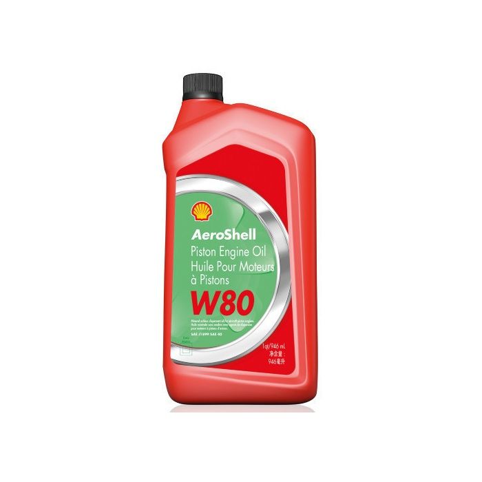 Aeroshell - W80 - SAE 40 - Piston Engine Oil - 1 USQ