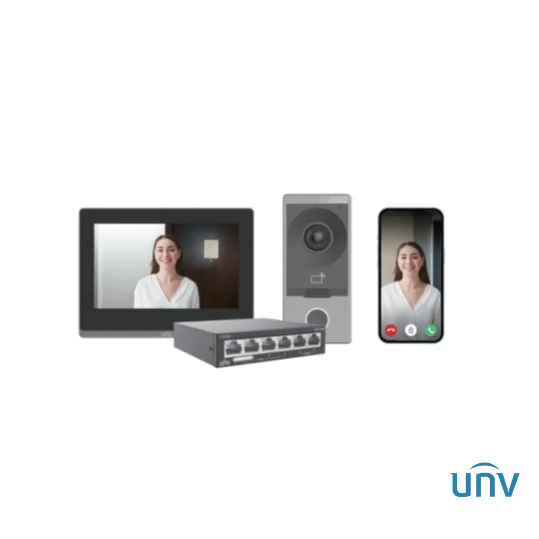 UNIVIEW IP video interfon komplet (KIT/201S/372S/NSW2020)