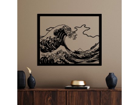 WALLXPERT Dekorativni metalni zidni dodatak Hokusai