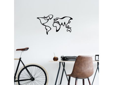 WALLXPERT Dekorativni metalni zidni dodatak World Map 15