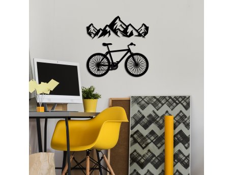 WALLXPERT Dekorativni metalni zidni dodatak Mountain And Bicycle L