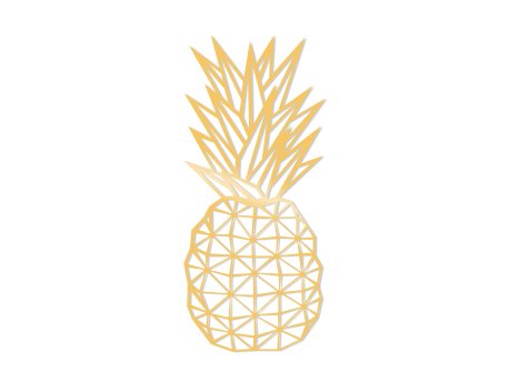 WALLXPERT Dekorativni metalni zidni dodatak Pıneapple Metal Decor Gold