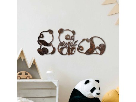 WALLXPERT Dekorativni metalni zidni dodatak Rusty Panda