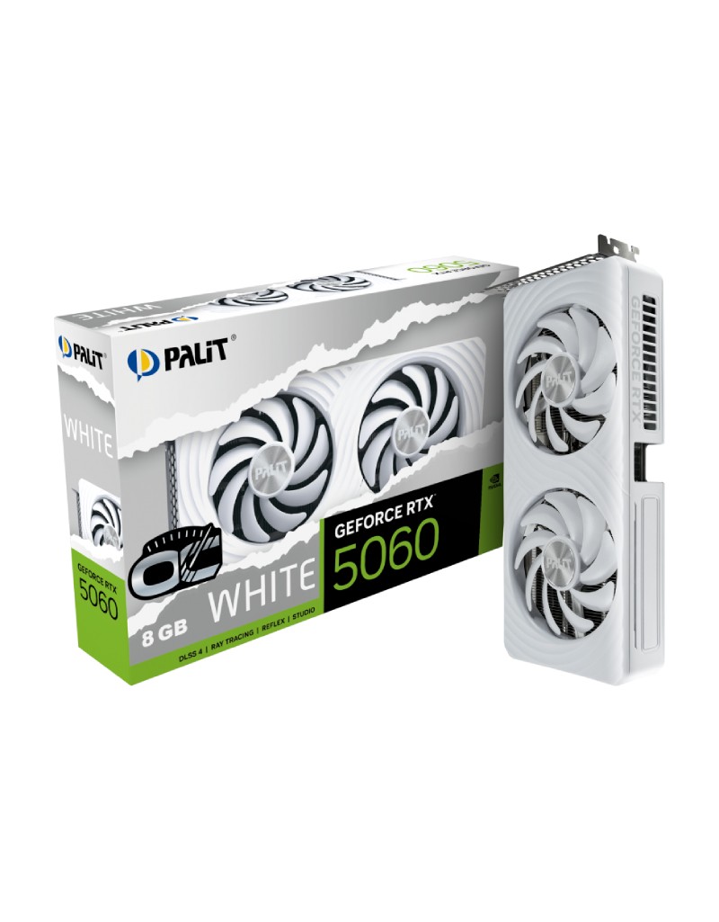 PALIT nVidia GeForce RTX 5060 8GB 128bit RTX5060 WHITE OC 8GB graficka karta