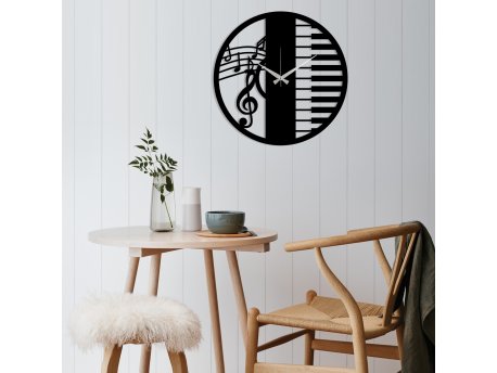 WALLXPERT Dekorativni metalni zidni sat Metal Wall Clock 29 Black