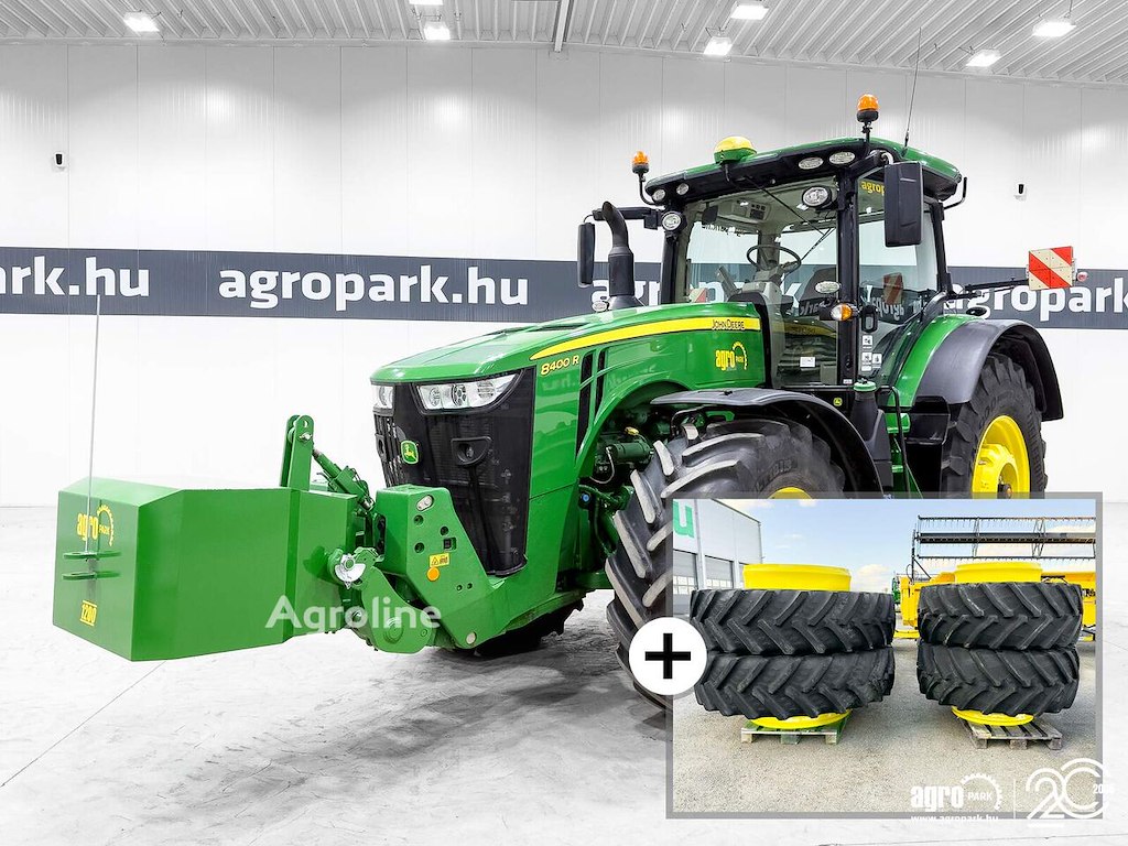 John Deere 8400R e23 Powershift 50 km/h, axle suspension, Active Seat, air traktor točkaš