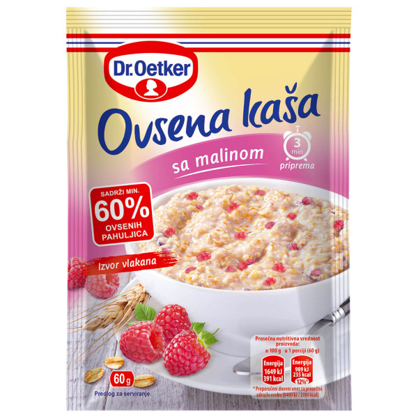 Dr.Oetker ovsena kaša sa malinom 60g