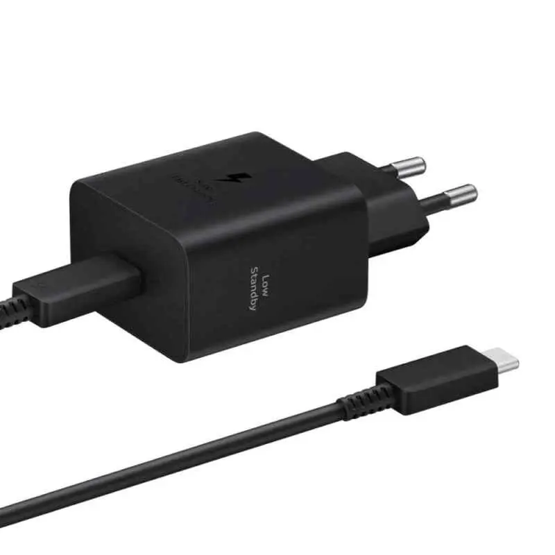 Kucni punjac PD Fast charger 45W redizajn za Samsung sa PD Type C kablom CE crni