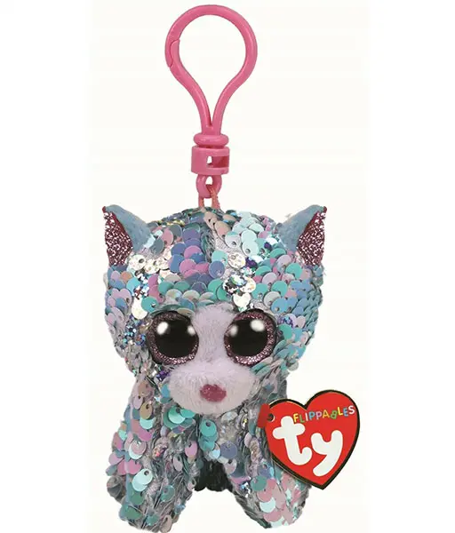 TY Beanie Boos Privezak Plišana igračka Svetlucava mačka Whimsy 35308