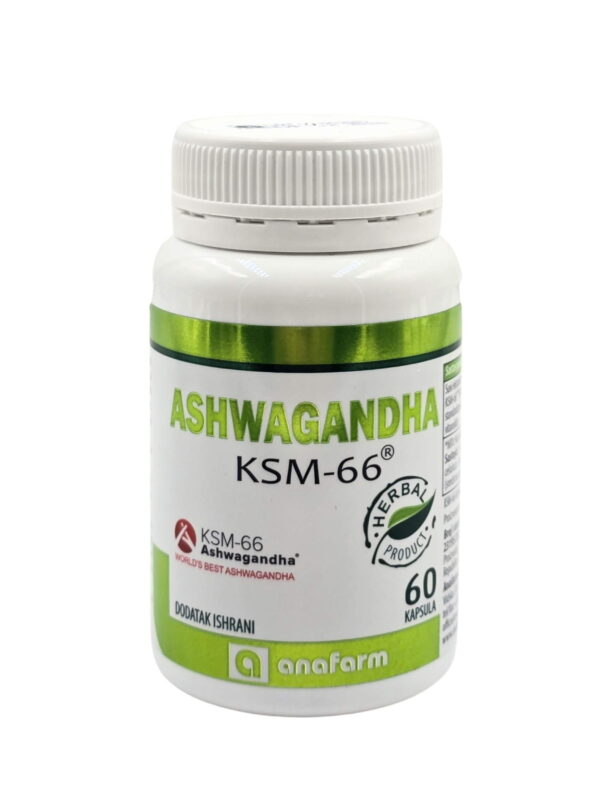 Ašvaganda KSM 66 Anafarm 60 kapsula – 300 mg ekstrakta (5% vitanolida)