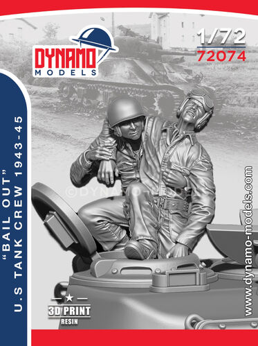 NEW! Dynamo-Models 72074 Bail Out - US Tank Crew 1943-1945 Set 2 (2 Figures / 3D-Printed)