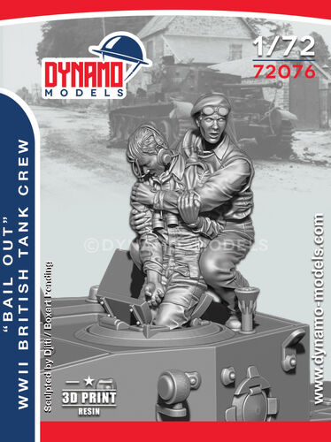 NEW! Dynamo-Models 72076 Bail Out - British WWII Tank Crew (2 Figures / 3D-Printed)