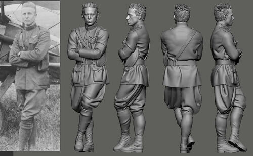 NEW! Peddinghaus-Decals 48568 US WWI Aces Part 1 - 1st Pursuit Group - Frank Luke (1 Figure / 3D-Printed)