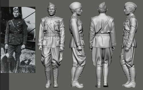 NEW! Peddinghaus-Decals 48570 US WWI Aces Part 1 - 1st Pursuit Group - James Meissner (1 Figure / 3D-Printed)