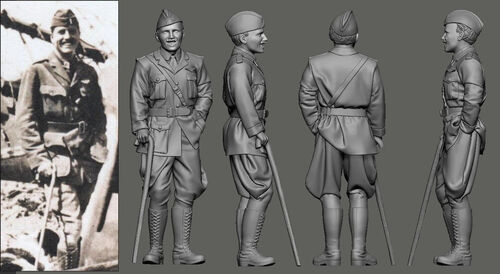 NEW! Peddinghaus-Decals 48572 US WWI Aces Part 1 - 1st Pursuit Group - Sumner Sewall (1 Figure / 3D-Printed)