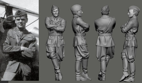 NEW! Peddinghaus-Decals 48573 US WWI Aces Part 1 - 1st Pursuit Group - Wilbert White (1 Figure / 3D-Printed)