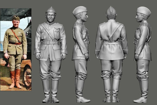 NEW! Peddinghaus-Decals 48574 US WWI Aces Part 1 - 1st Pursuit Group - William Vail (1 Figure / 3D-Printed)
