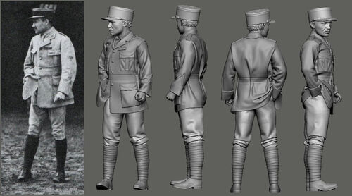 NEW! Peddinghaus-Decals 48578 WWI - N 124 Lafayette Escadrille - Georges Thenault (1 Figure / 3D-Printed)
