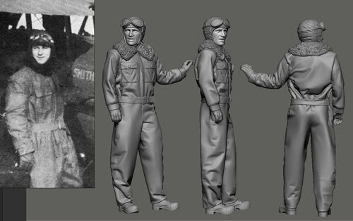 NEW! Peddinghaus-Decals 48584 US WWI Aces Part 2 - 2nd & 3rd Pursuit Group - Arthur Brooks (1 Figure / 3D-Printed)