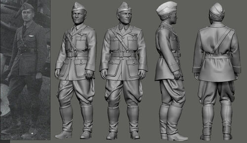 NEW! Peddinghaus-Decals 48585 US WWI Aces Part 2 - 2nd & 3rd Pursuit Group - Everett Cook (1 Figure / 3D-Printed)