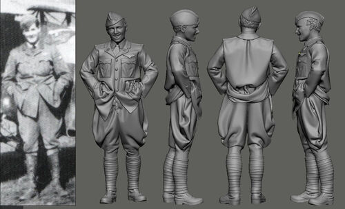 NEW! Peddinghaus-Decals 48589 US WWI Aces Part 2 - 2nd & 3rd Pursuit Group - Chester Wright (1 Figure / 3D-Printed)