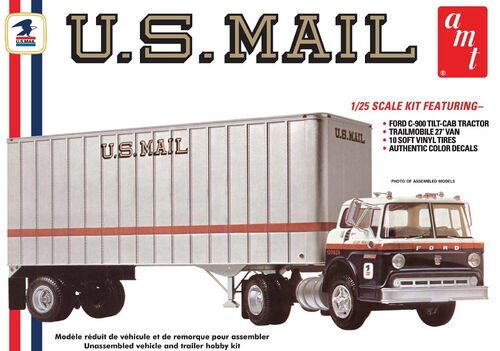NEW! AMT/ERTL 01326 Ford C600 US Mail Truck with USPS Trailer