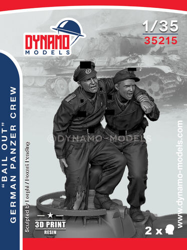 NEW! Dynamo-Models 35215 Bail Out - German WWII Panzer Crew Set 1 (2 Figures / 3D-Printed)