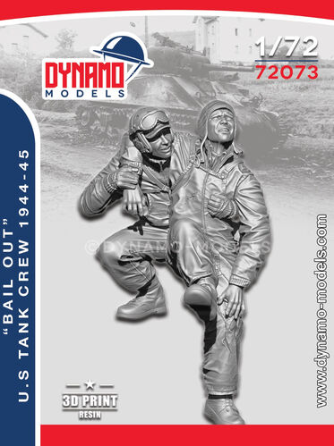 NEW! Dynamo-Models 72073 Bail Out - US Tank Crew 1944-1945 Set 1 (2 Figures / 3D-Printed)