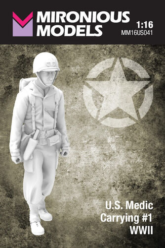 NEW! Mironious Models 16US041 US WWII Medic Carrying No.1 (1 Figure)