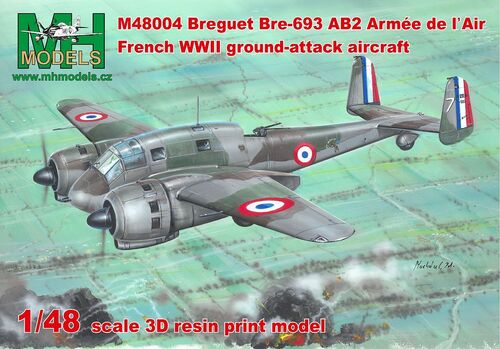 MH Models M48004 Breguet Bre-693 AB2 Armée De l´Air - French WWII Ground-Attack Aircraft