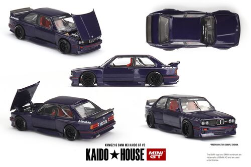 NEW! Mini GT KHMG216 BMW M3 (E30) Kaido GT V2 1989 Dark Blue