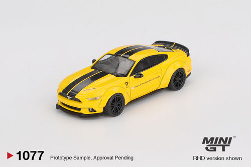 NEW! Mini GT 01077BL Ford Mustang - LB-Works 2015 Triple Yellow (Blister)
